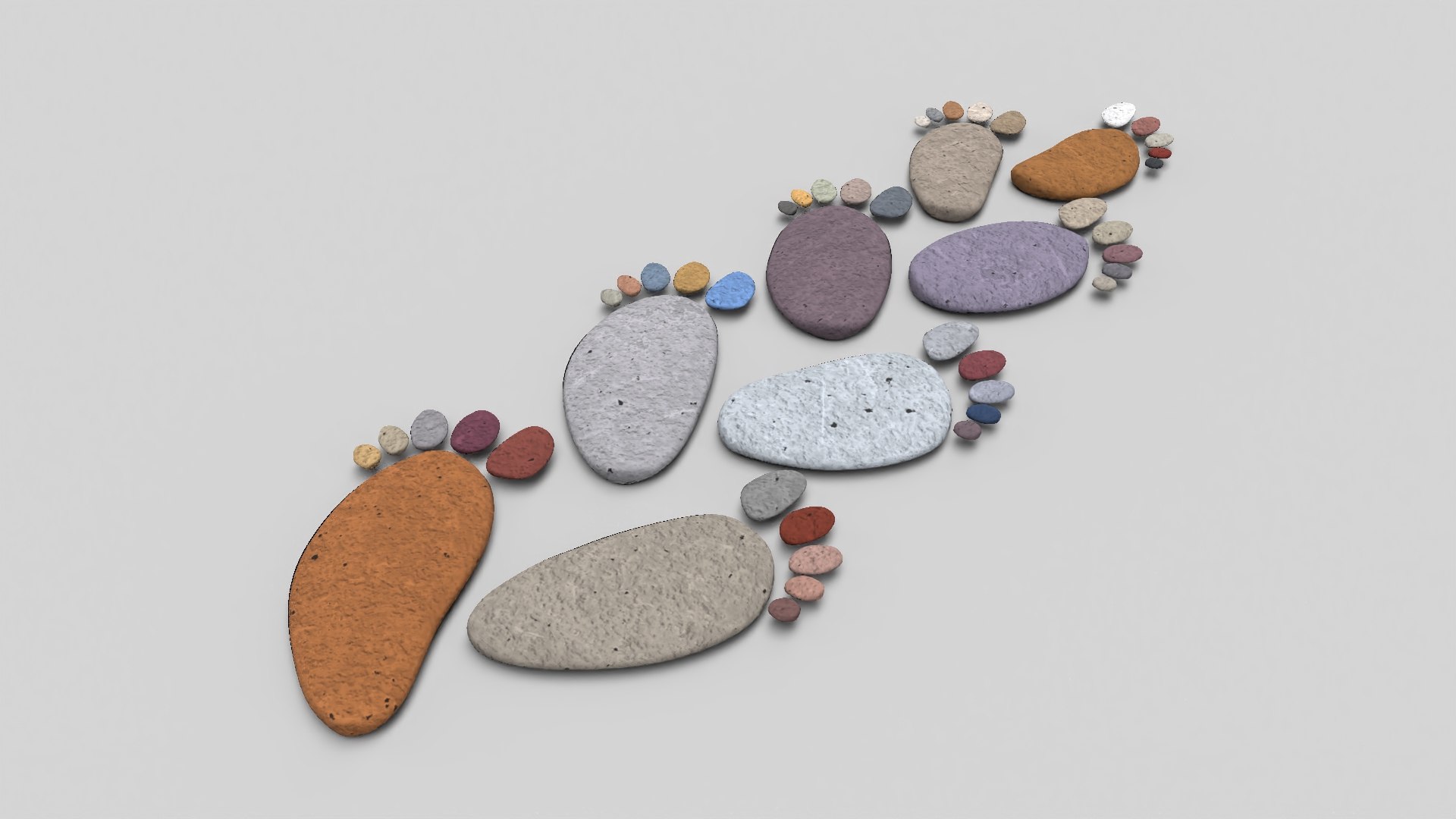 3D stone footprints - TurboSquid 1622775