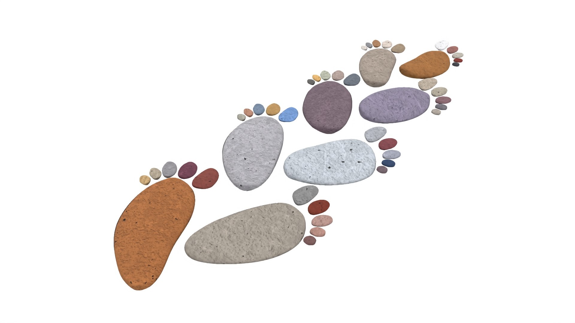 3D stone footprints - TurboSquid 1622775