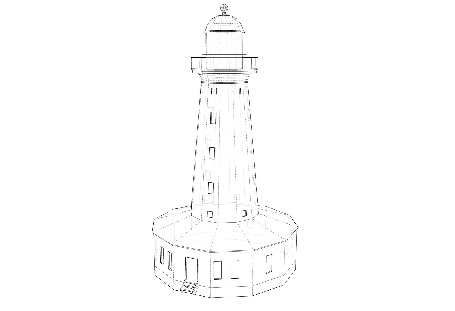 north reef lighthouse 3d model