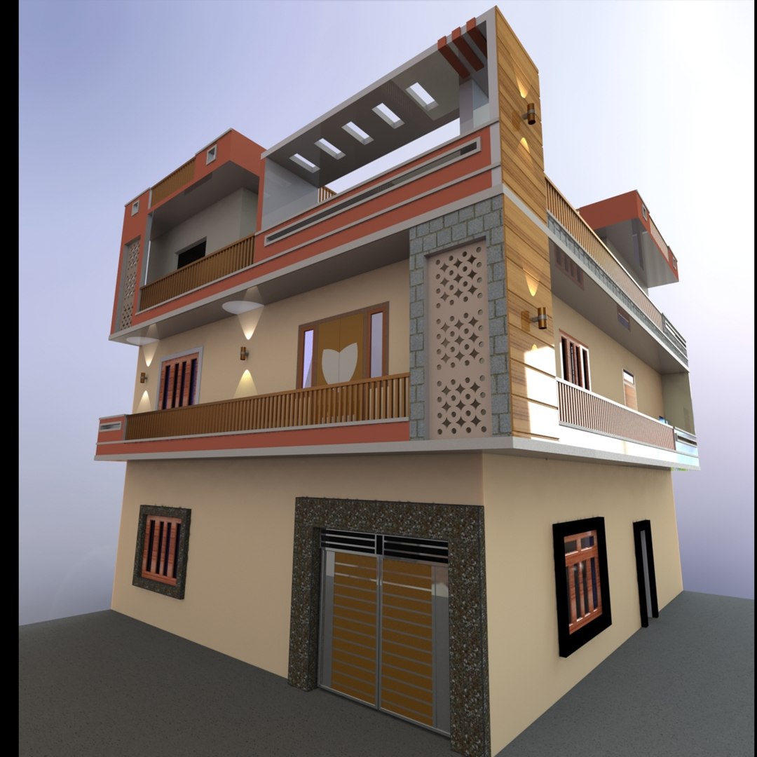 3D Model Indian Middle Class House - TurboSquid 2235703