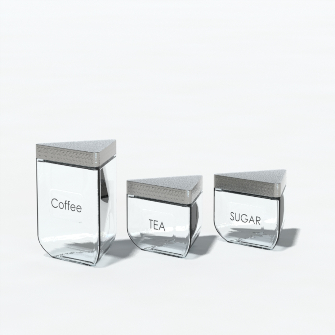 3d Glass Containers Tea Model