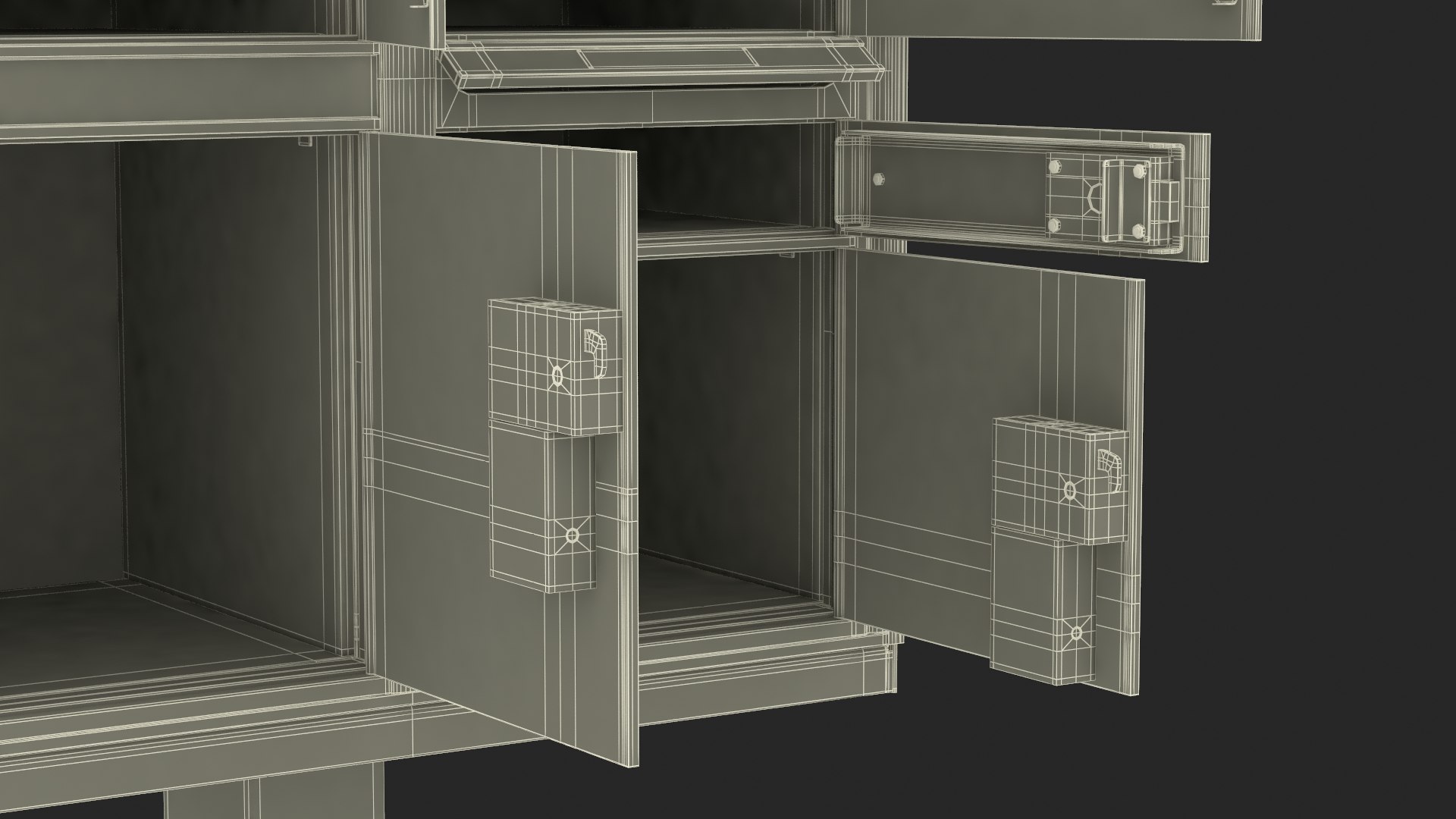 Black Eight Door Two Parcel Cluster Mailbox 3D - TurboSquid 2022381