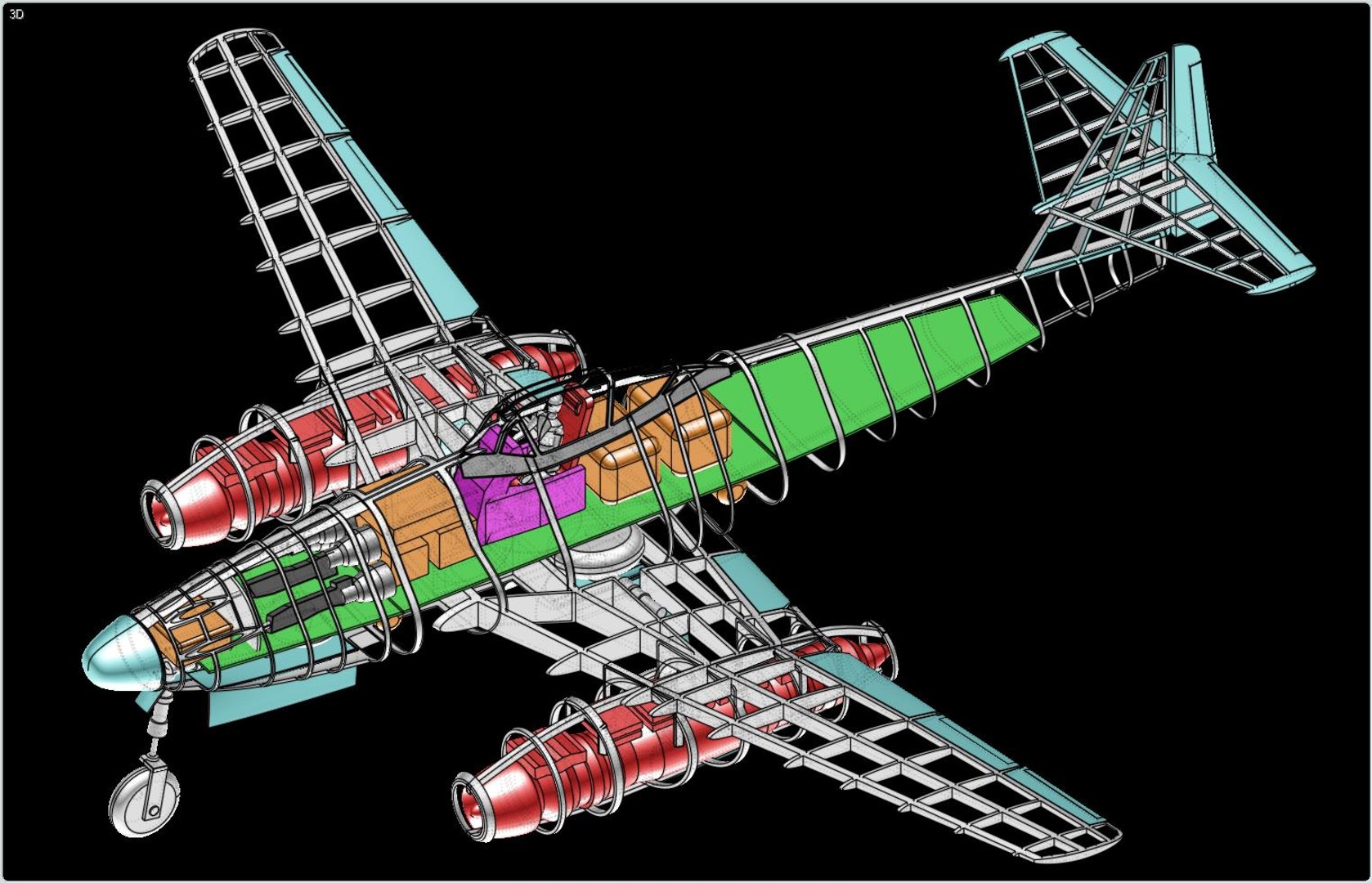 Messerschmitt Me-262 Fighter Aircraft 3d Model