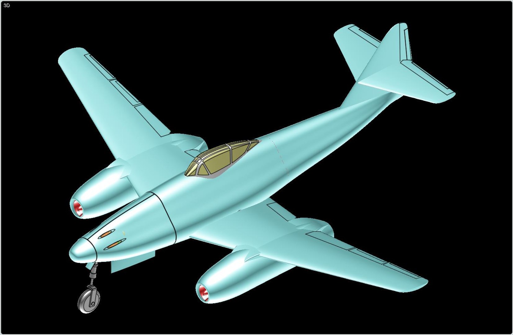 Messerschmitt Me-262 Fighter Aircraft 3d Model