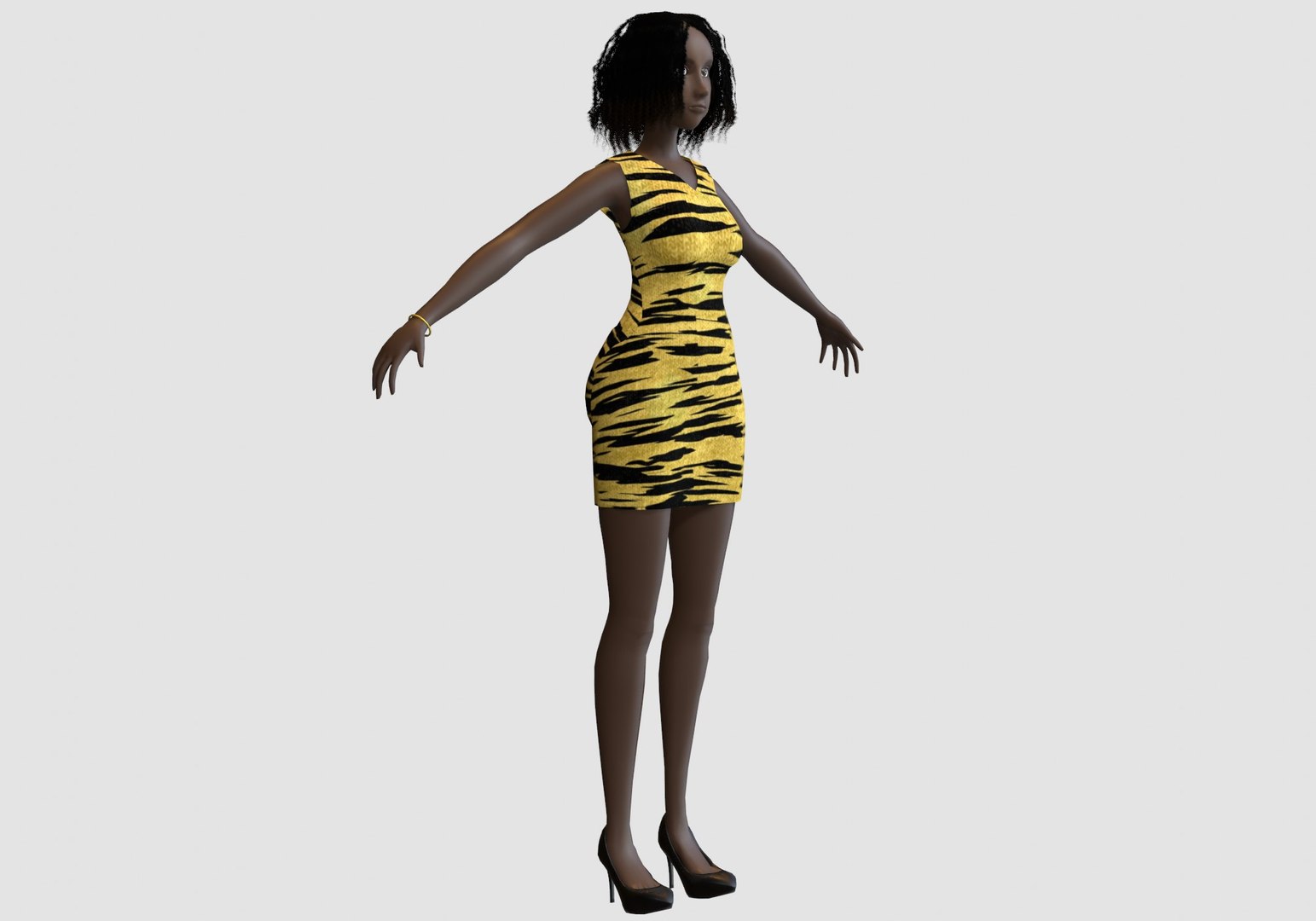 Black party woman 3D model - TurboSquid 1906248