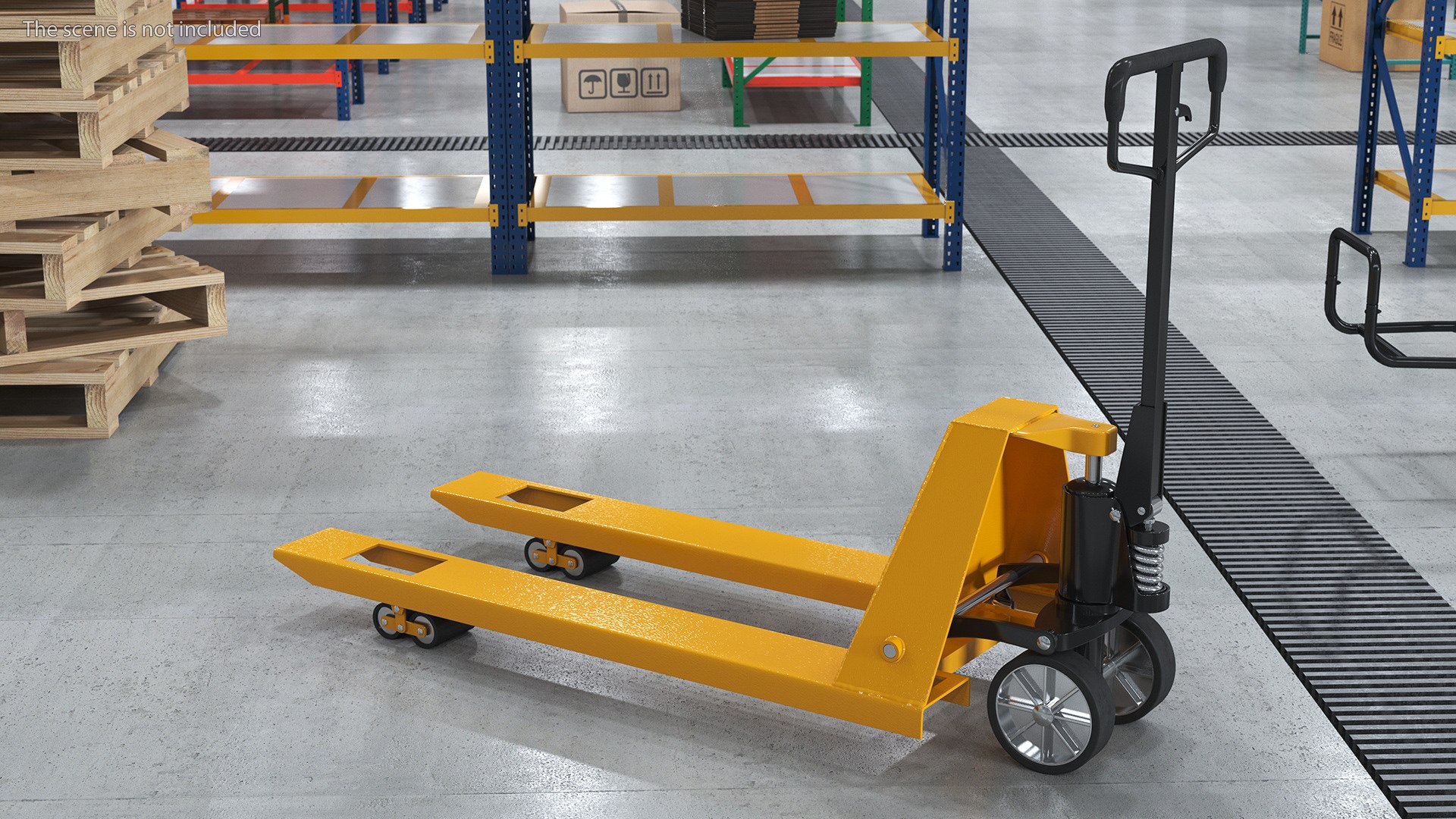 3D Model Yellow Industrial Pallet Jack - TurboSquid 2141138