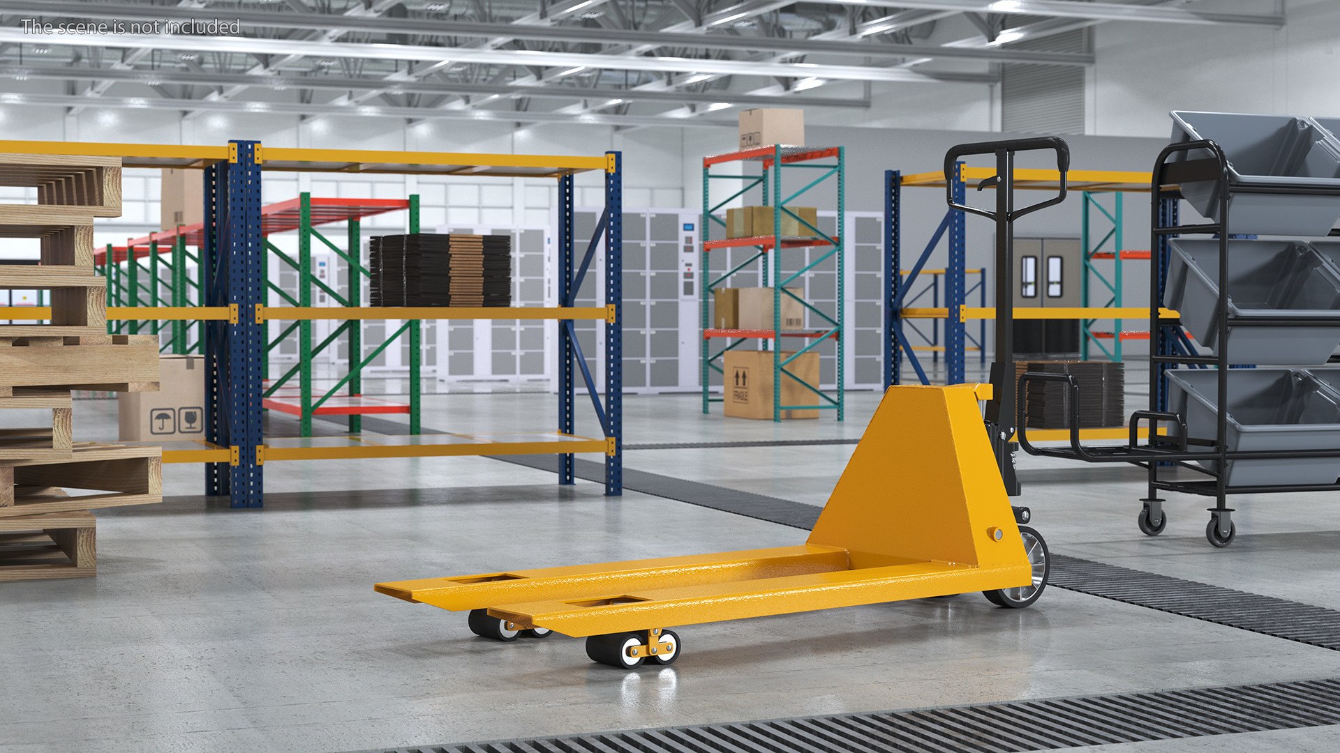 3D Model Yellow Industrial Pallet Jack - TurboSquid 2141138