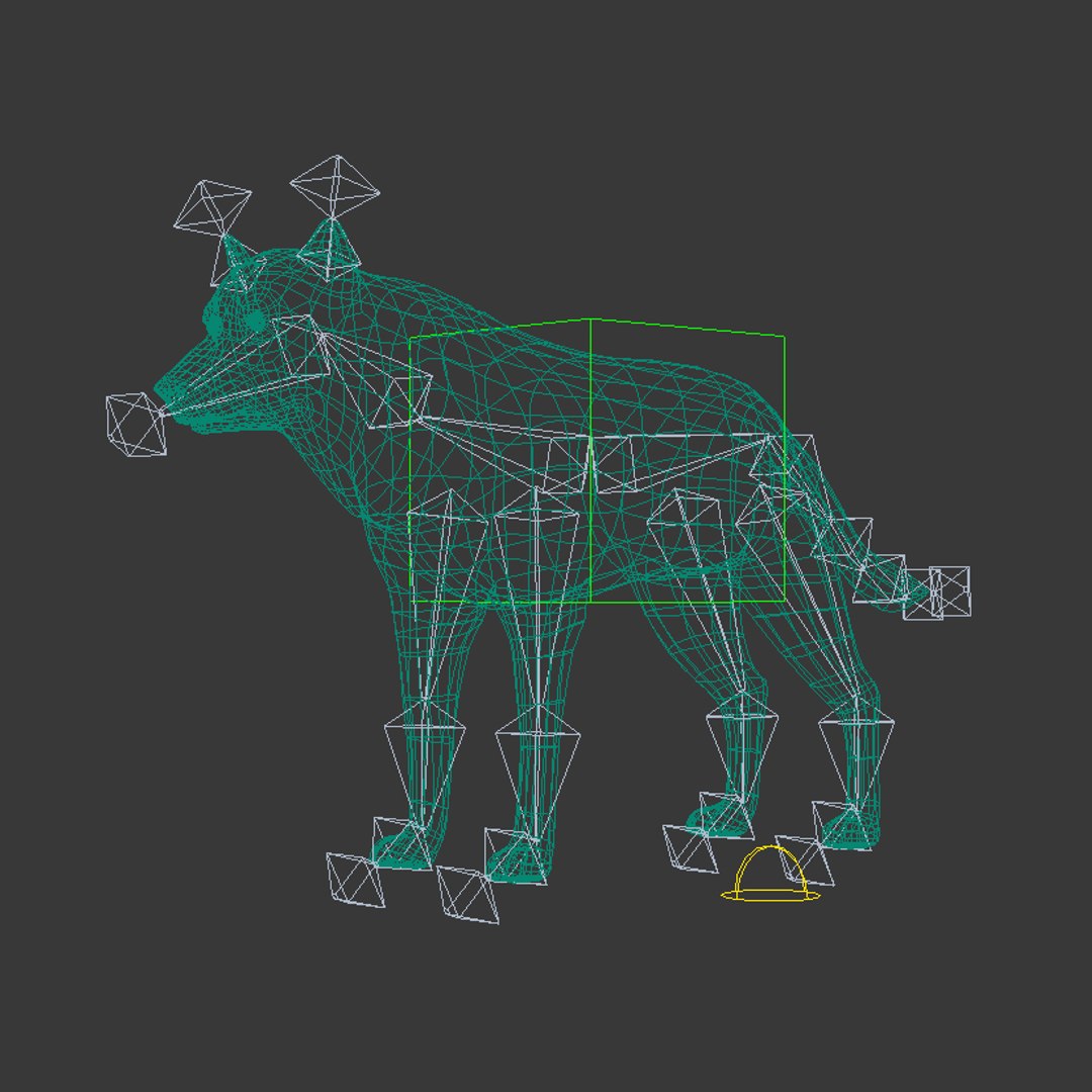 3ds wolf rigged animation