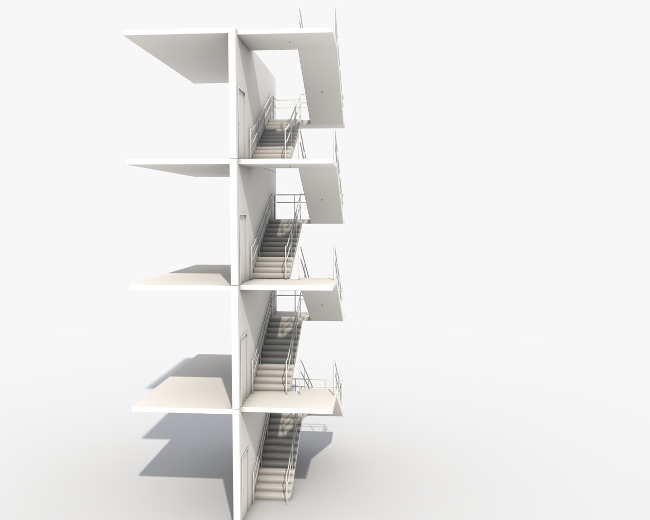 3ds max egress emergency stairs