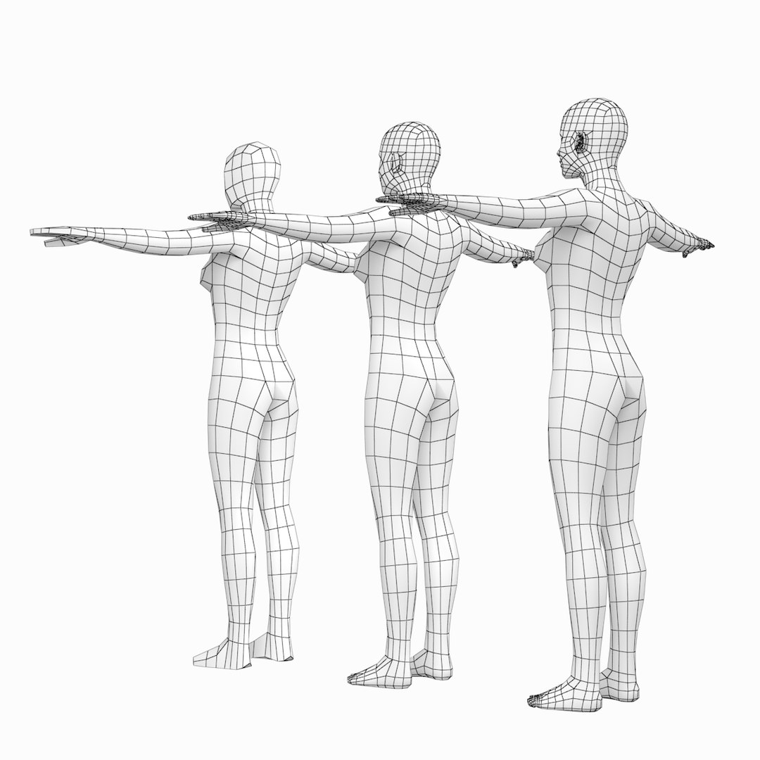 3D Model Base Mesh Human Female - TurboSquid 1401493