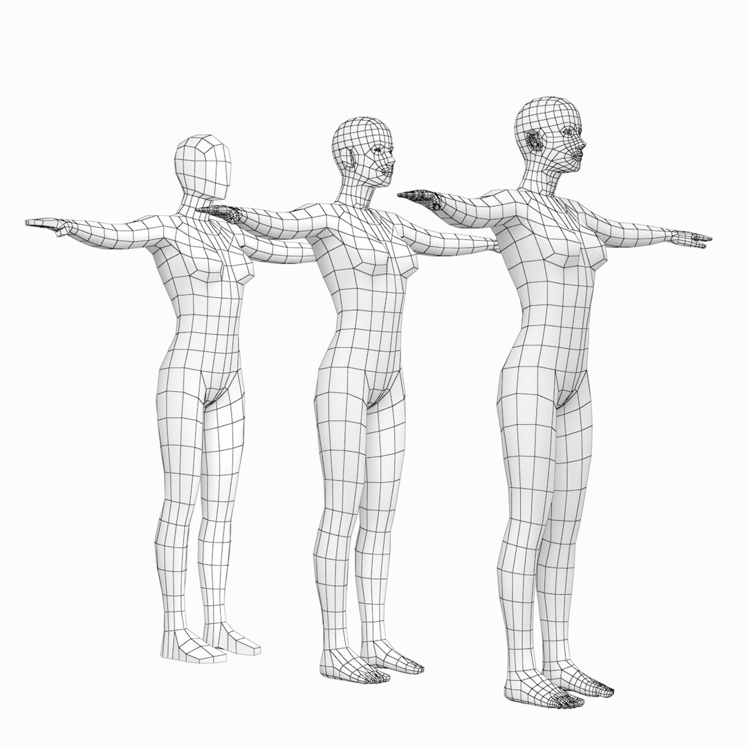 3D Model Base Mesh Human Female - TurboSquid 1401493