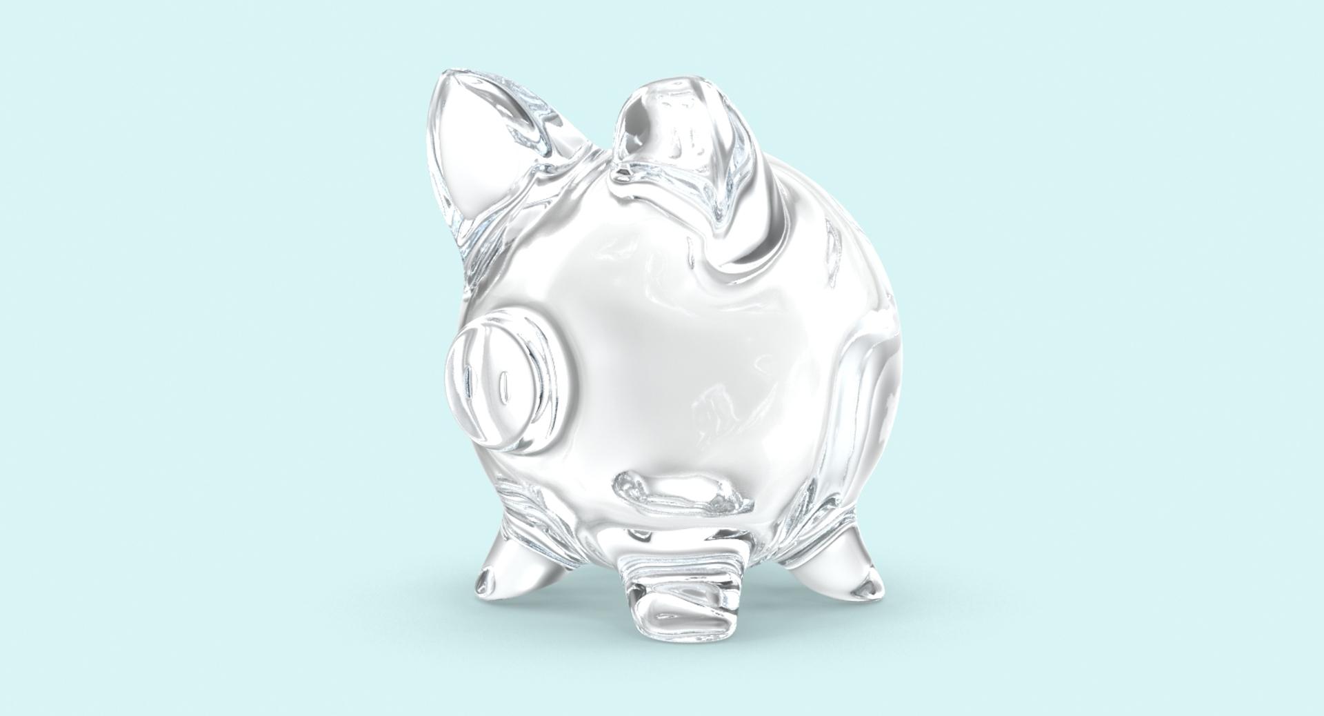 Piggy Bank Glass Clear 3d Max