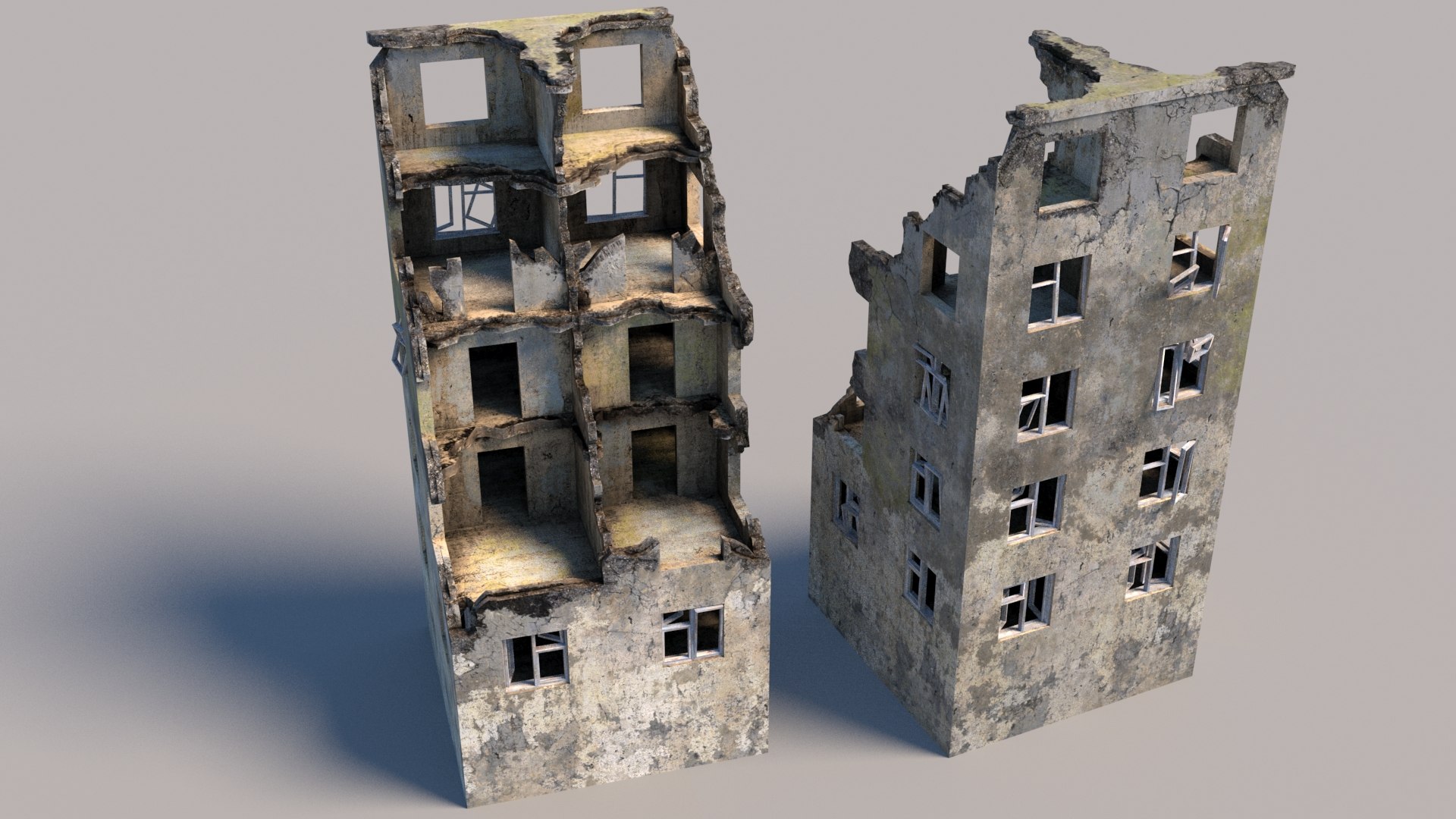 Pack Destroyed Building Model - TurboSquid 1553327
