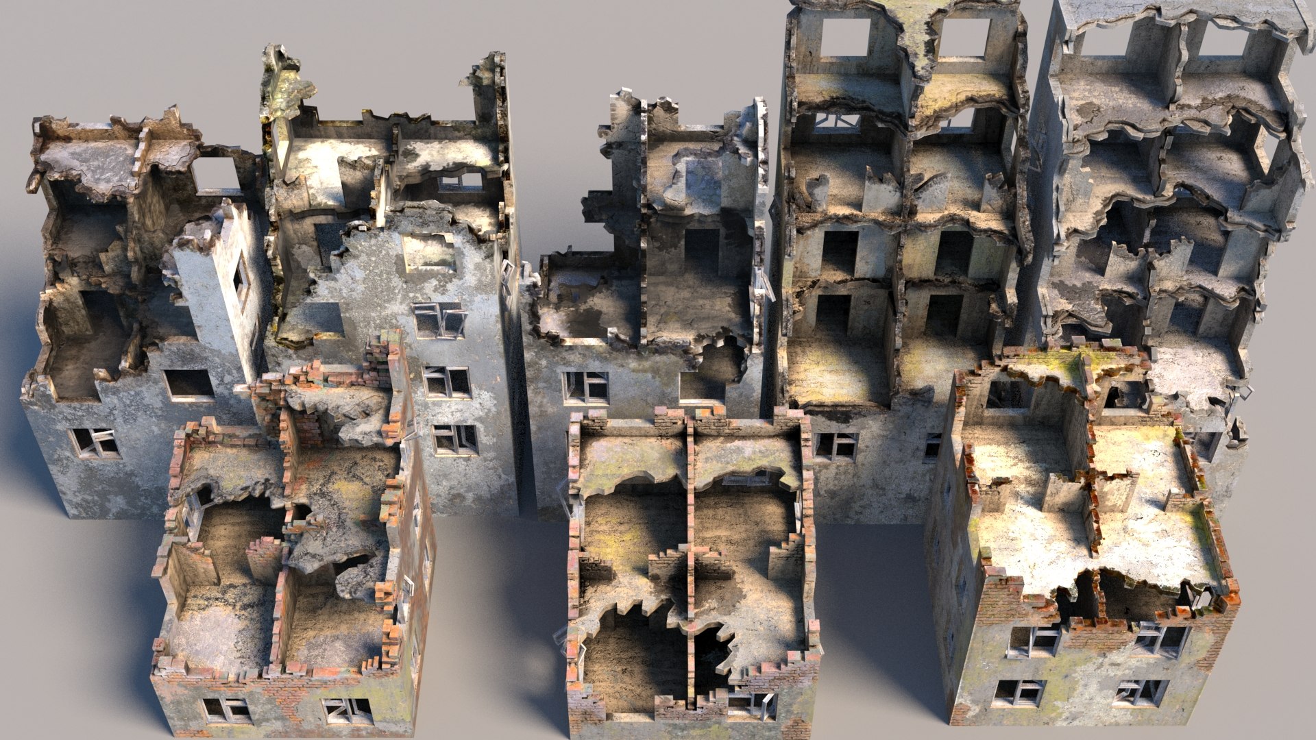 Pack Destroyed Building Model - TurboSquid 1553327