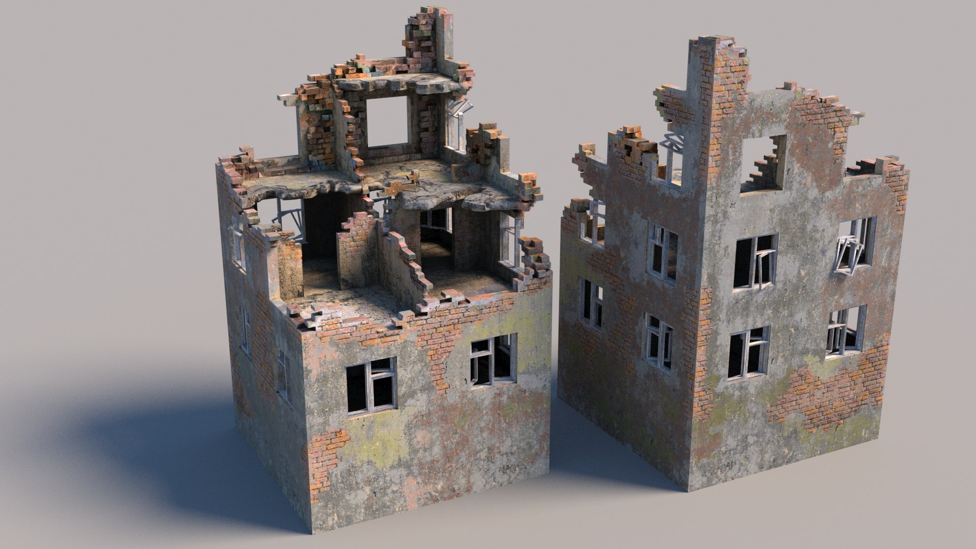 Pack Destroyed Building Model - TurboSquid 1553327