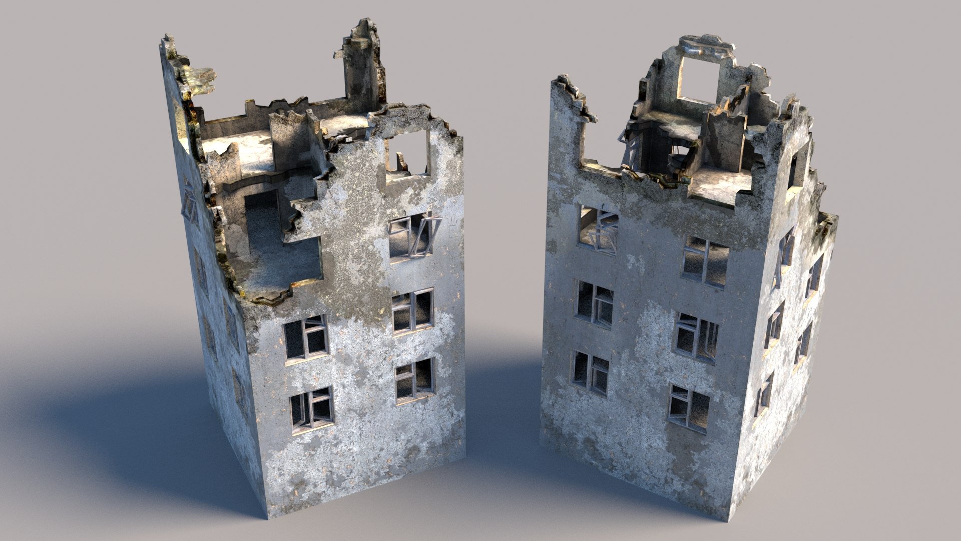 Pack Destroyed Building Model - TurboSquid 1553327