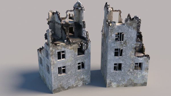 Pack destroyed building model - TurboSquid 1553327