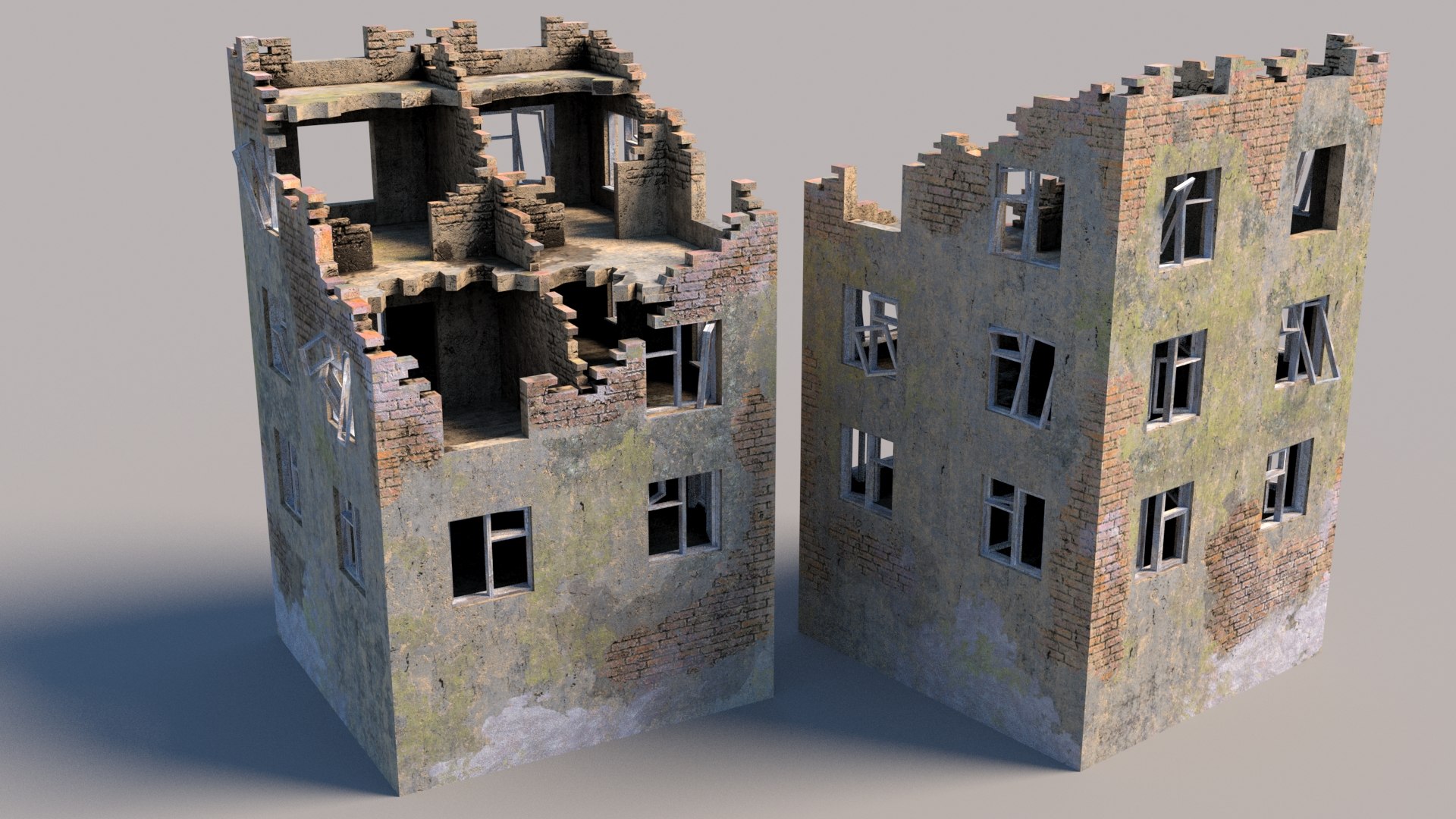 Pack Destroyed Building Model - TurboSquid 1553327