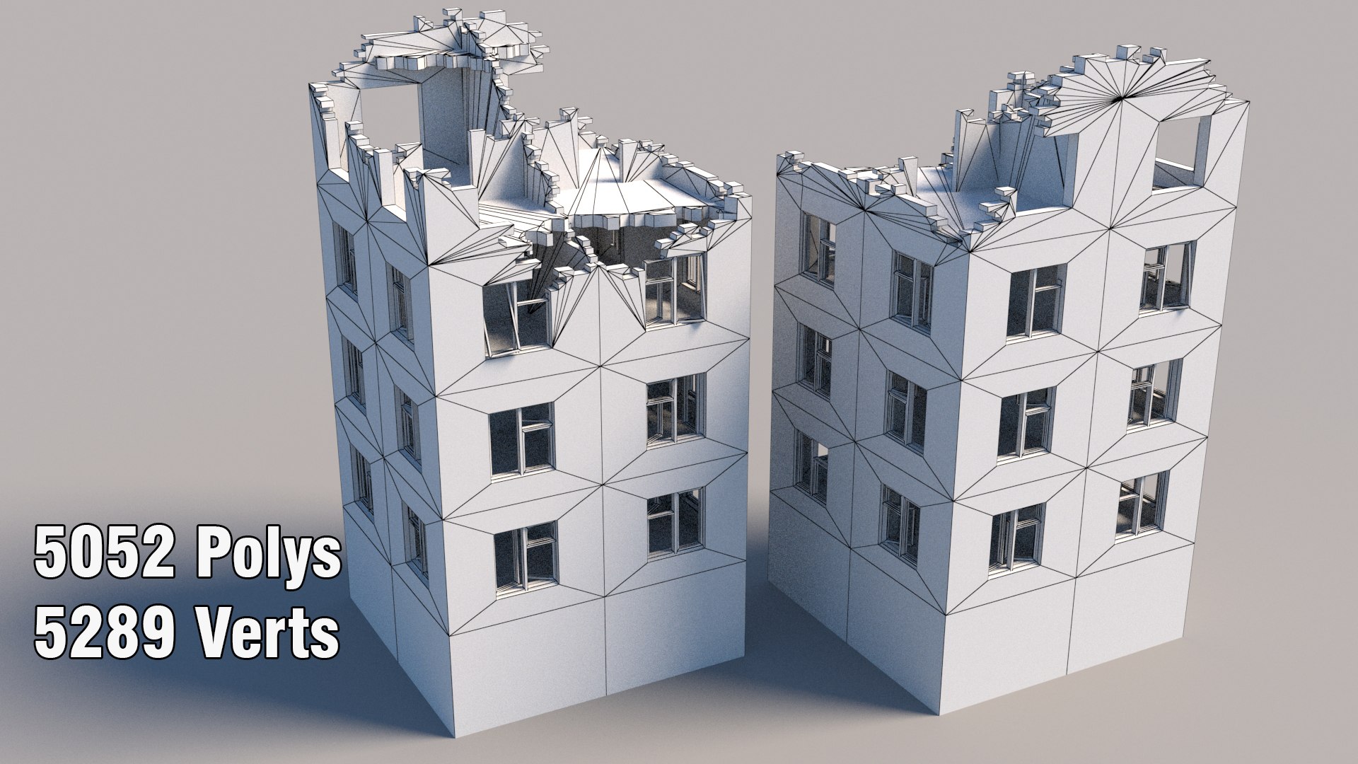 Pack Destroyed Building Model - TurboSquid 1553327