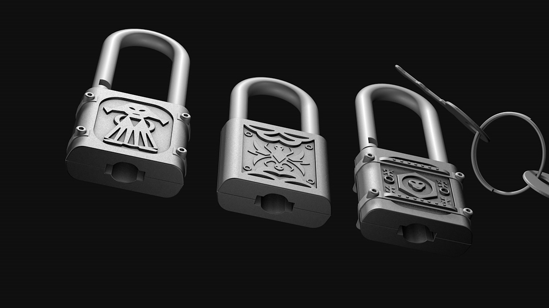 3D Model Small Locks With A Key - TurboSquid 2313216