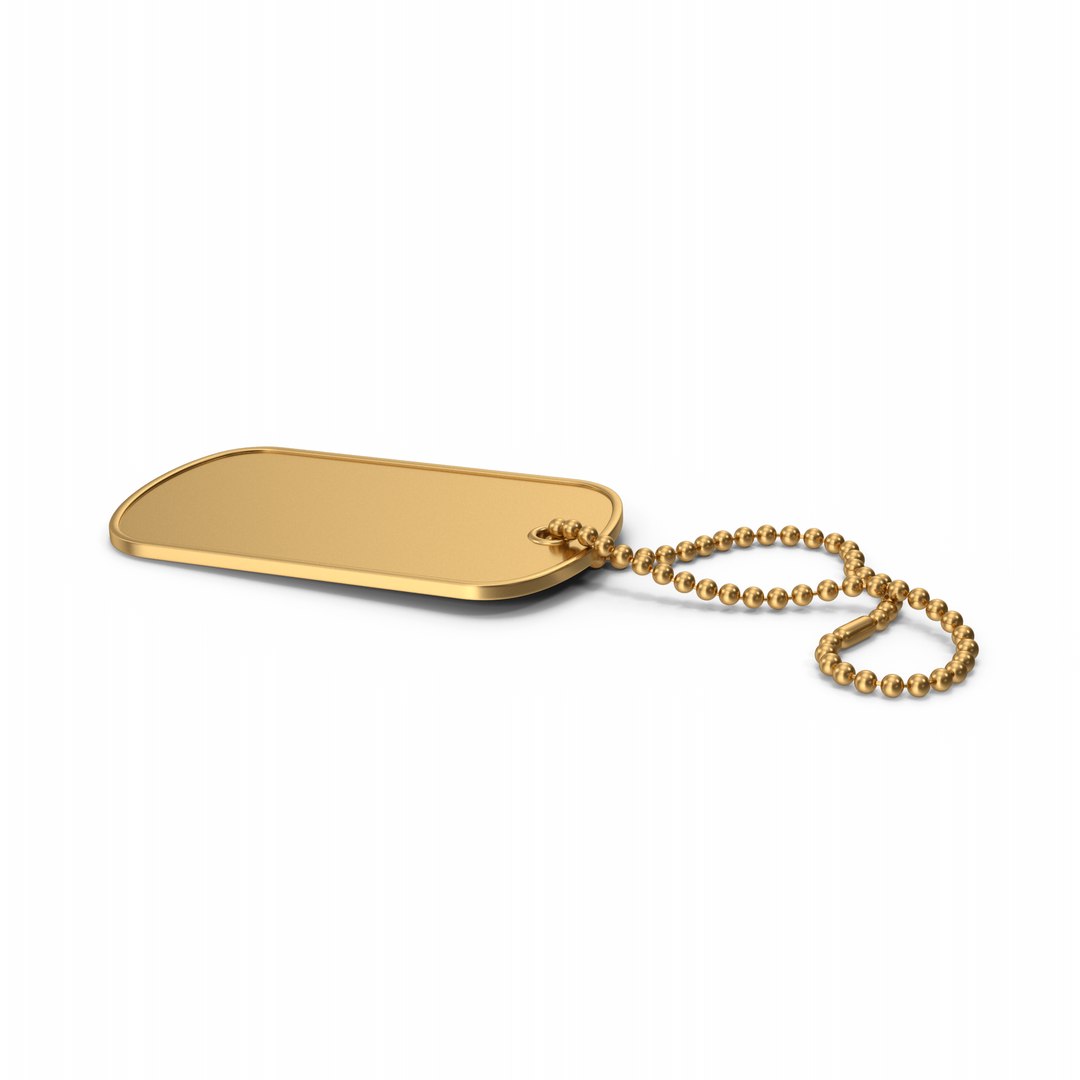 Gold Dog Tag 3D Model - TurboSquid 2229250
