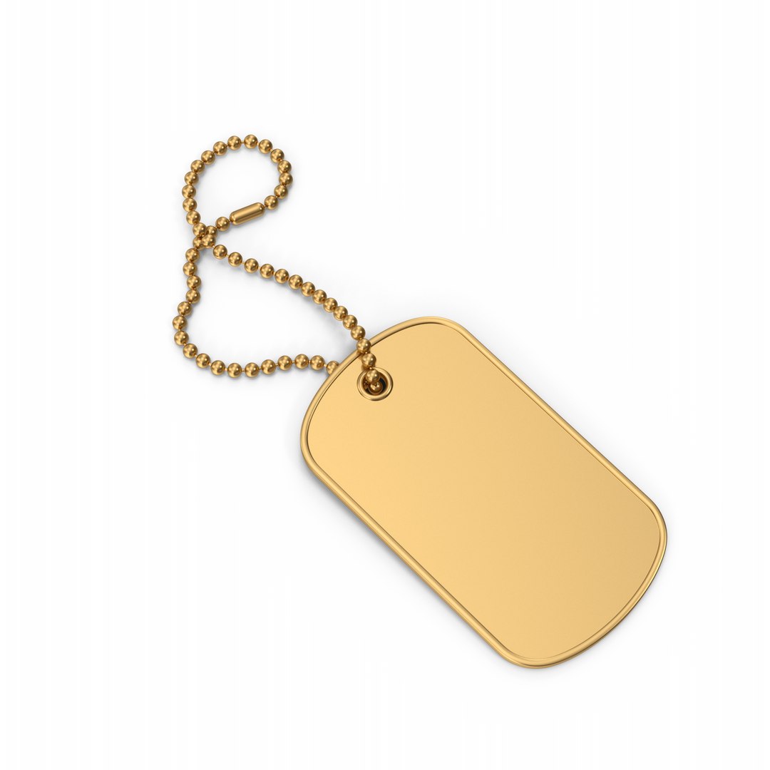 Gold Dog Tag 3D Model - TurboSquid 2229250