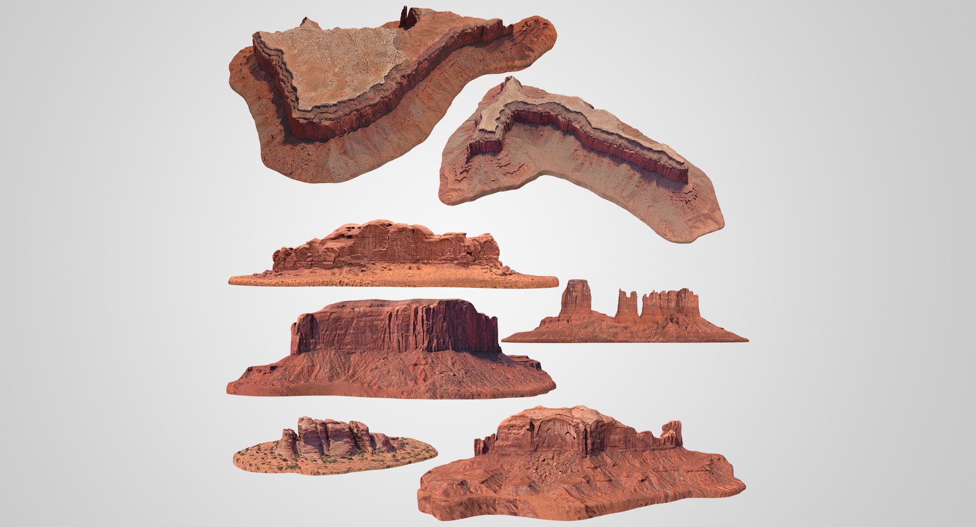 Sandstone butte pack 2 3D model - TurboSquid 1408401