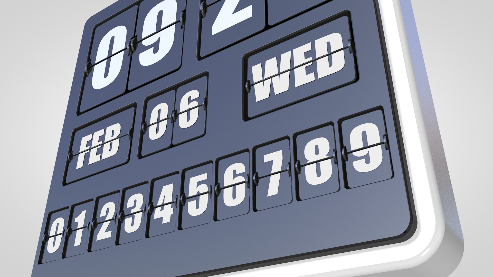 Flip Clock Wall 3d C4d