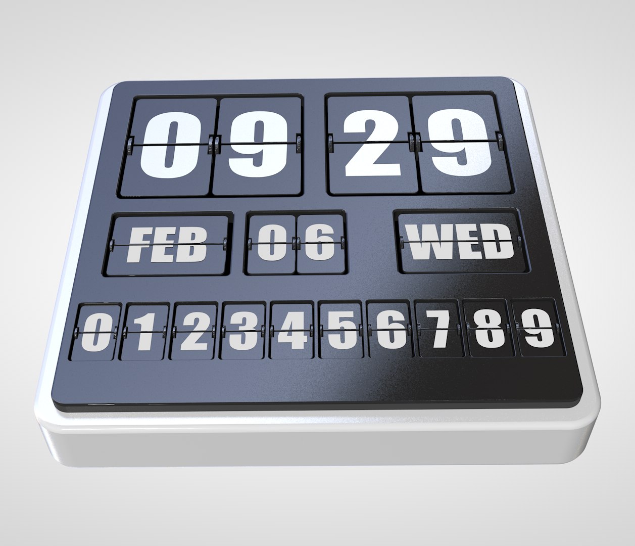 Flip Clock Wall 3d C4d
