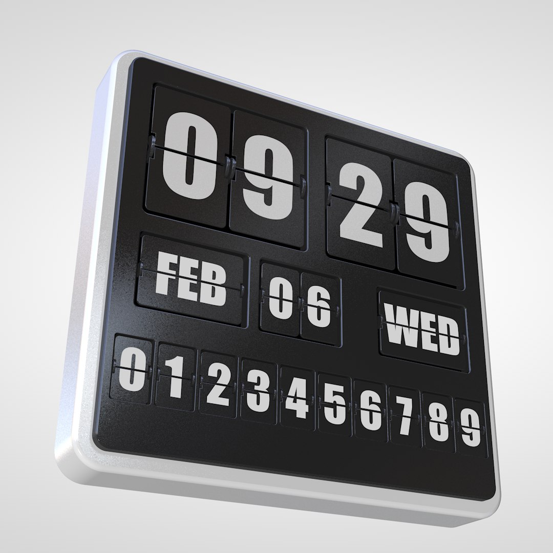 Flip Clock Wall 3d C4d