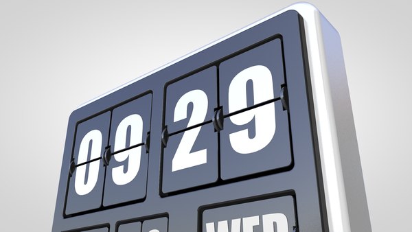 flip clock wall 3d c4d