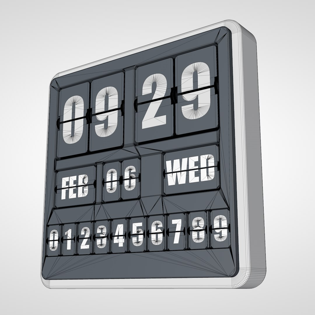 Flip Clock Wall 3d C4d