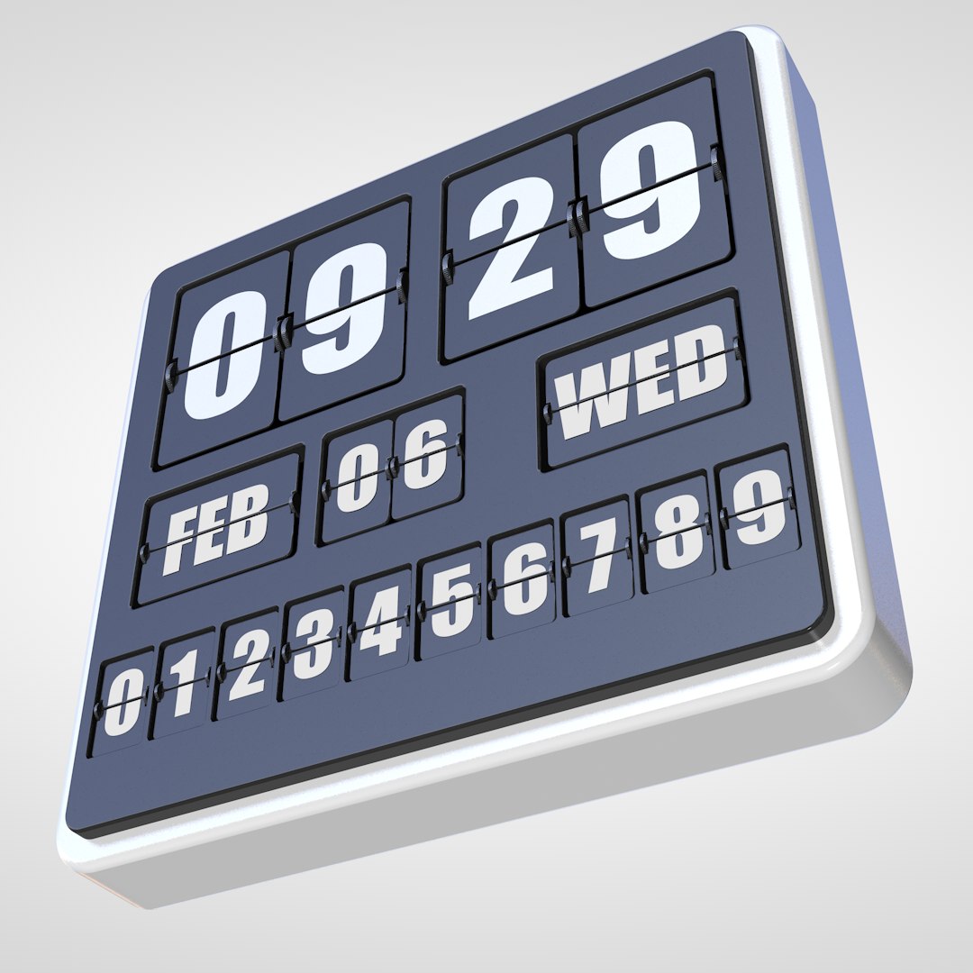 Flip Clock Wall 3d C4d