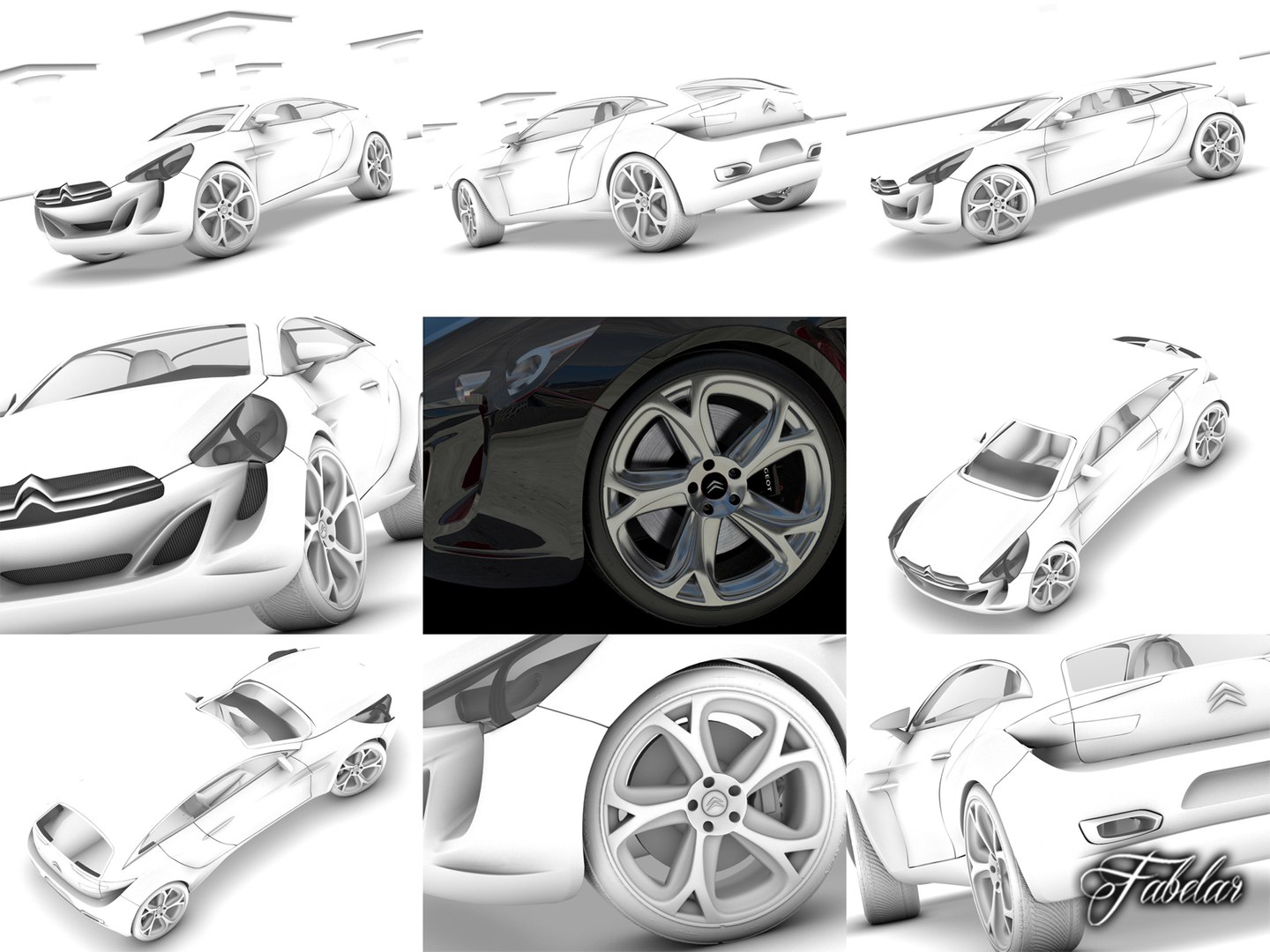 3d Model Citroen Gq Concept Car Speed