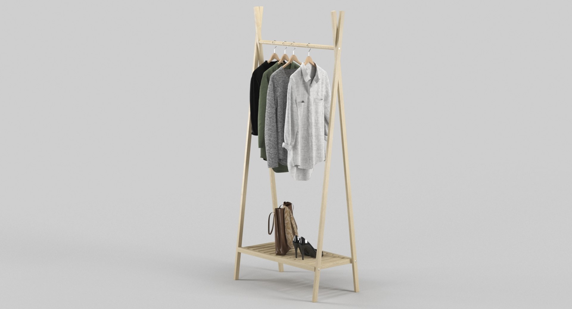 Realistic Clothes Rack 3 3D Model - TurboSquid 1418752
