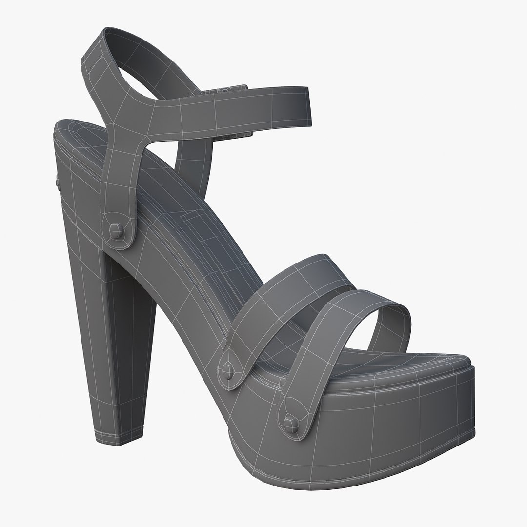 3d model - plateau sandals jimmy