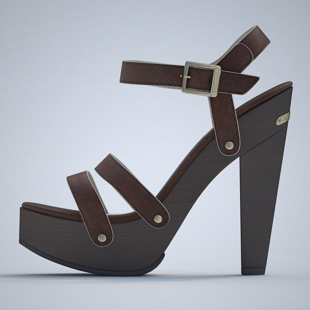 3d model - plateau sandals jimmy