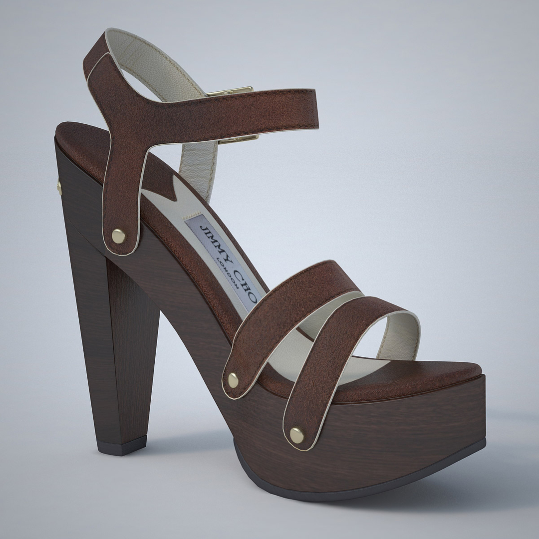 3d model - plateau sandals jimmy