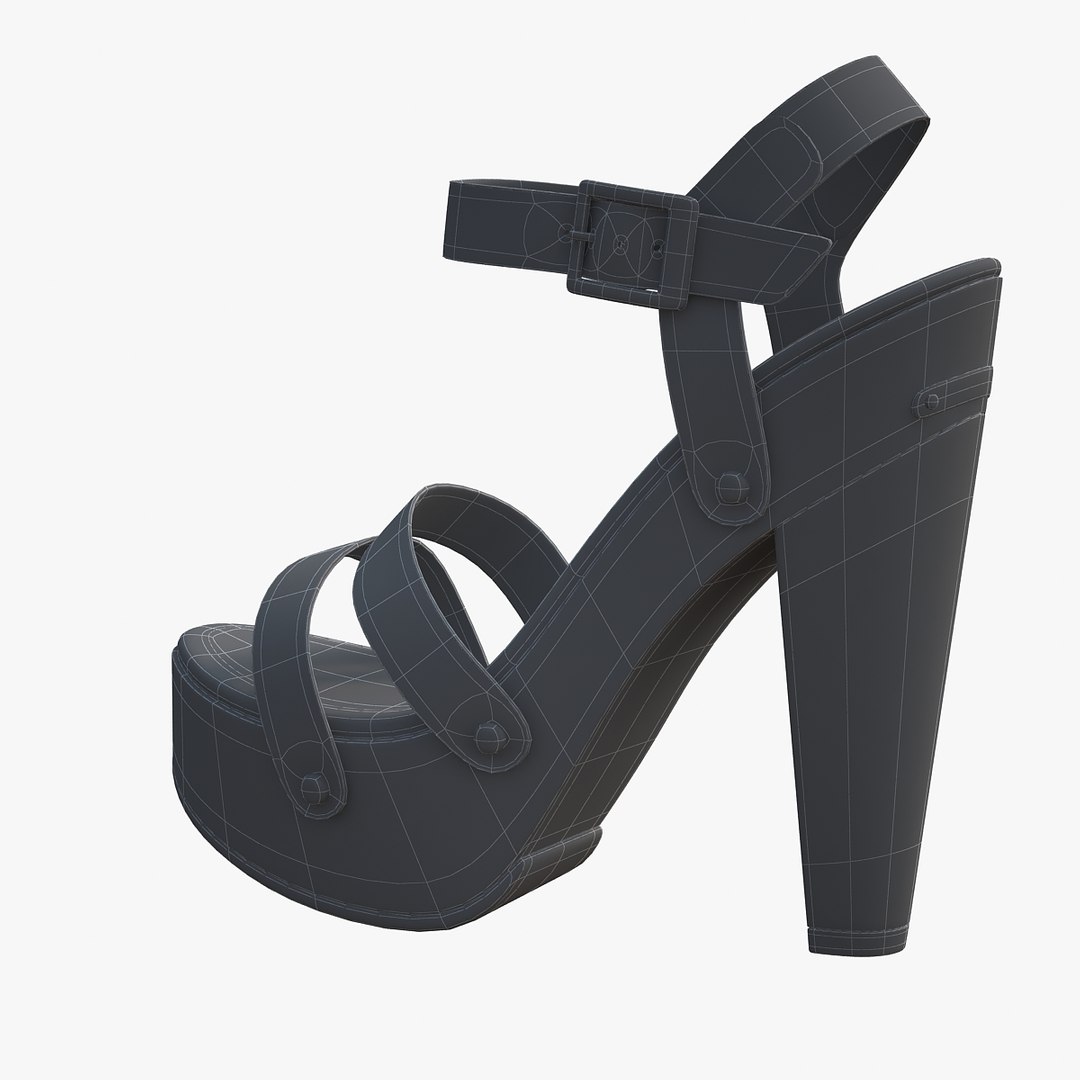 3d model - plateau sandals jimmy