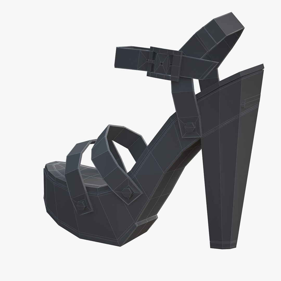 3d model - plateau sandals jimmy