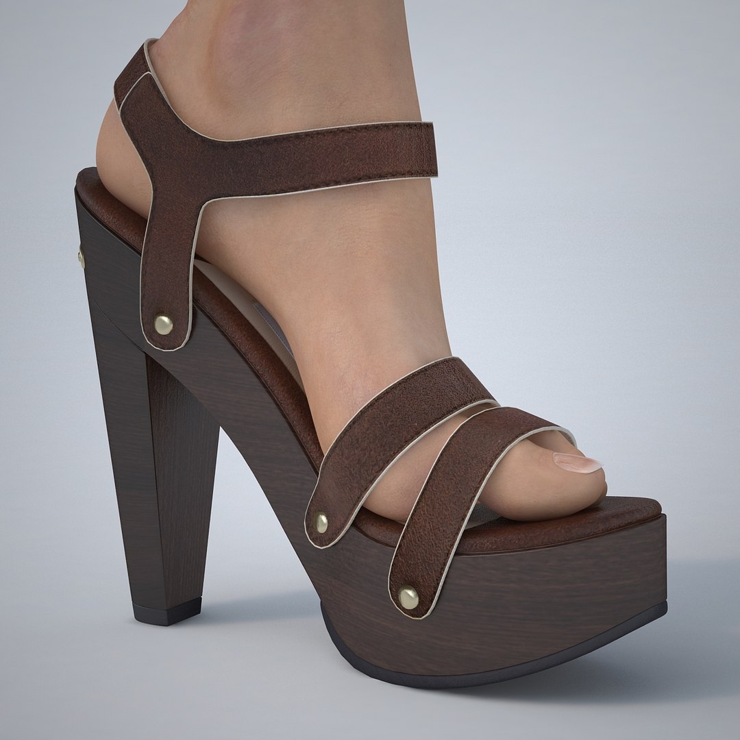 3d model - plateau sandals jimmy