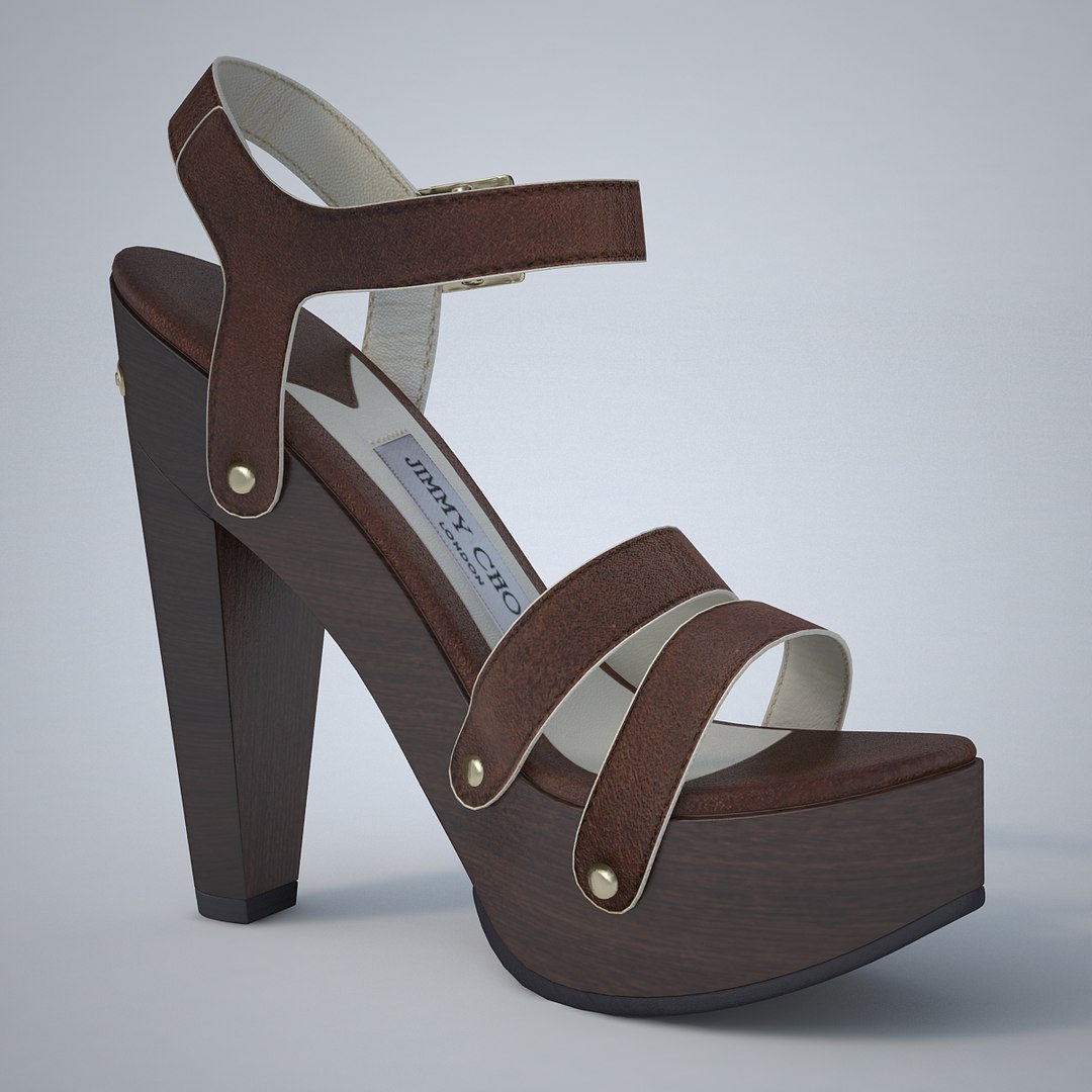 3d model - plateau sandals jimmy