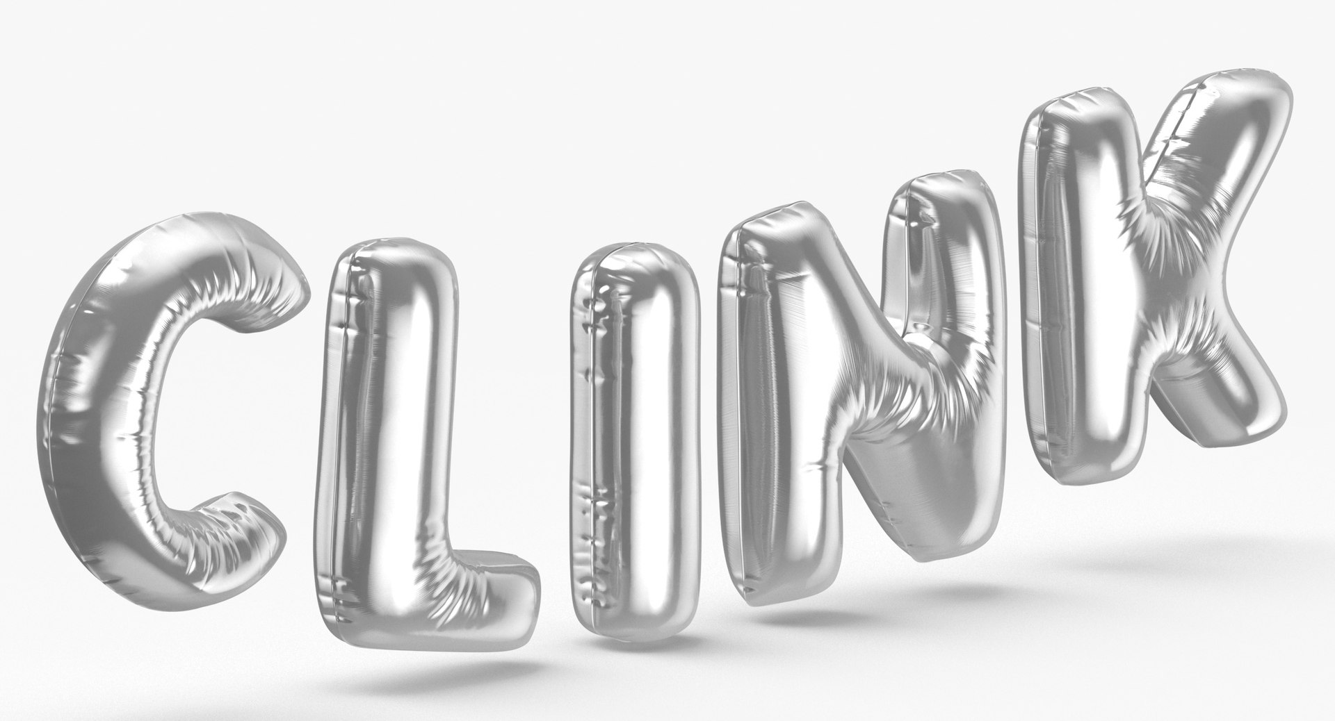 3D model Foil Baloon Words CLINK Silver - TurboSquid 1738896