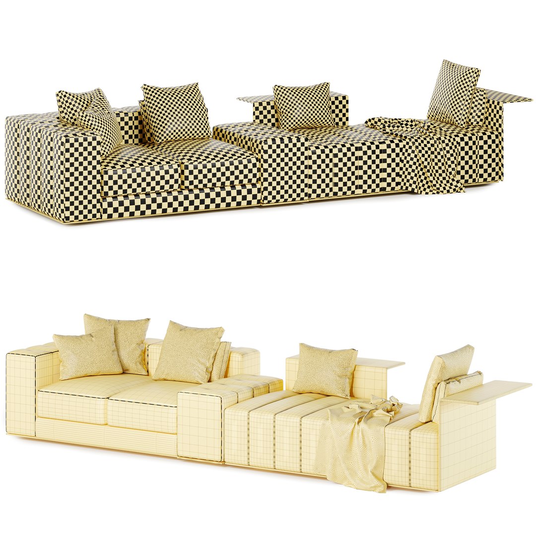 3D Model Freeman Modular Sofa By Minotti - TurboSquid 2295554