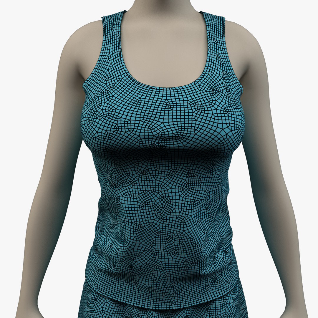 3d max shirt sleeveless skirt avatar