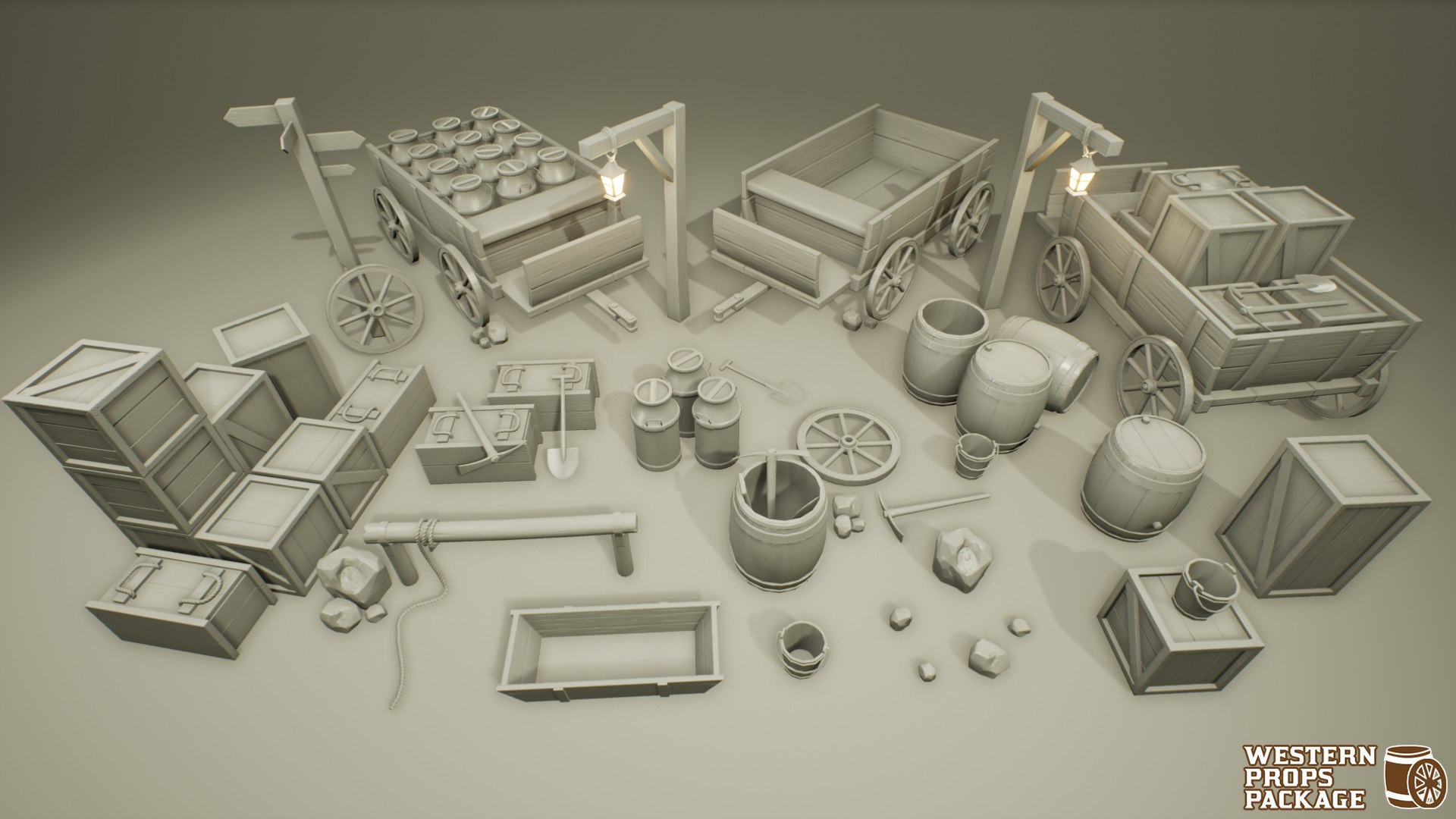 Stylized Western Props Package 3D model - TurboSquid 2112383