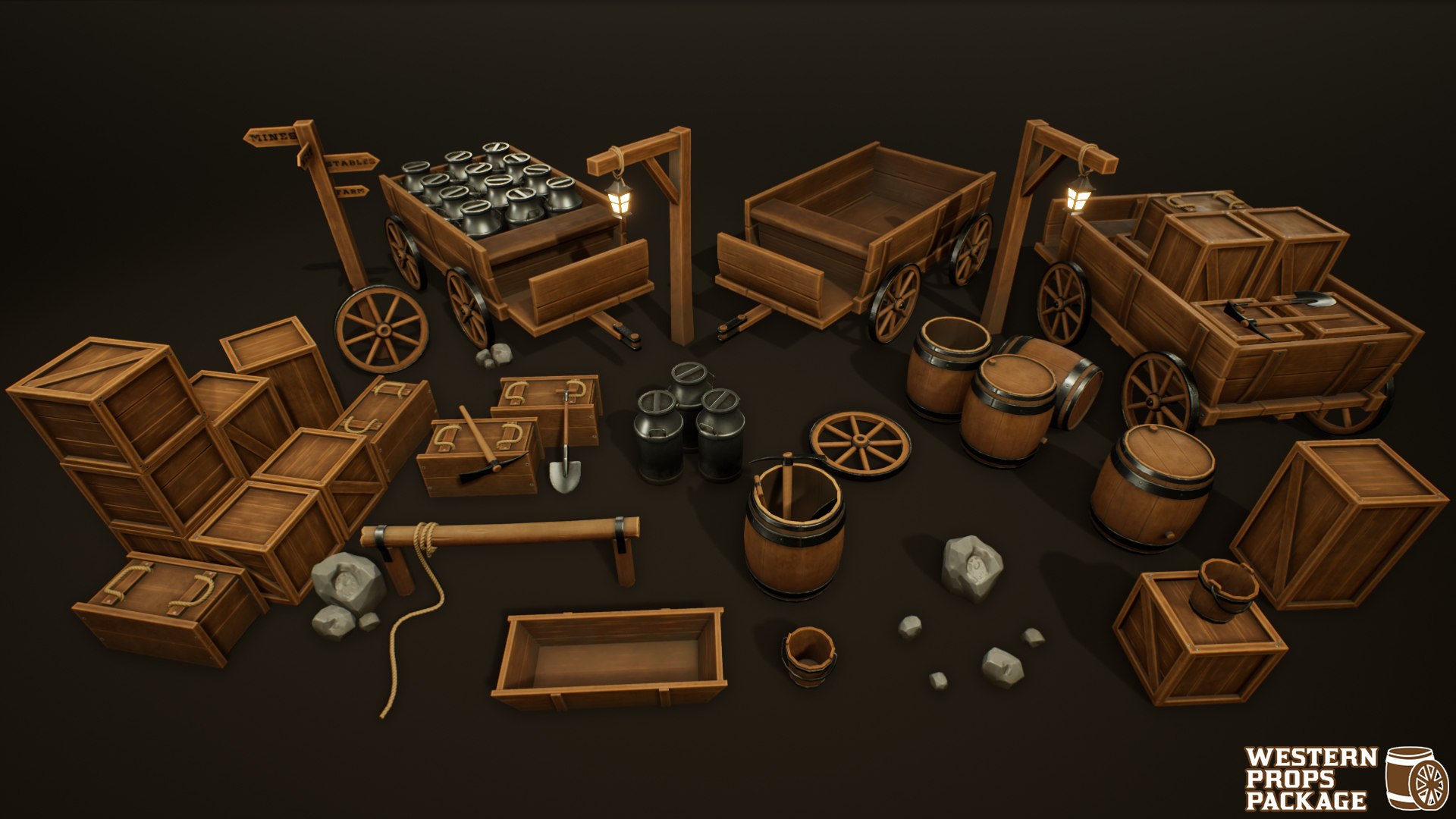 Stylized Western Props Package 3D model - TurboSquid 2112383