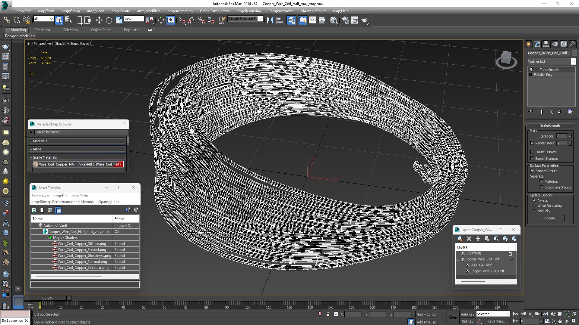 3D Model Cooper Wire Coil Half - TurboSquid 2186747