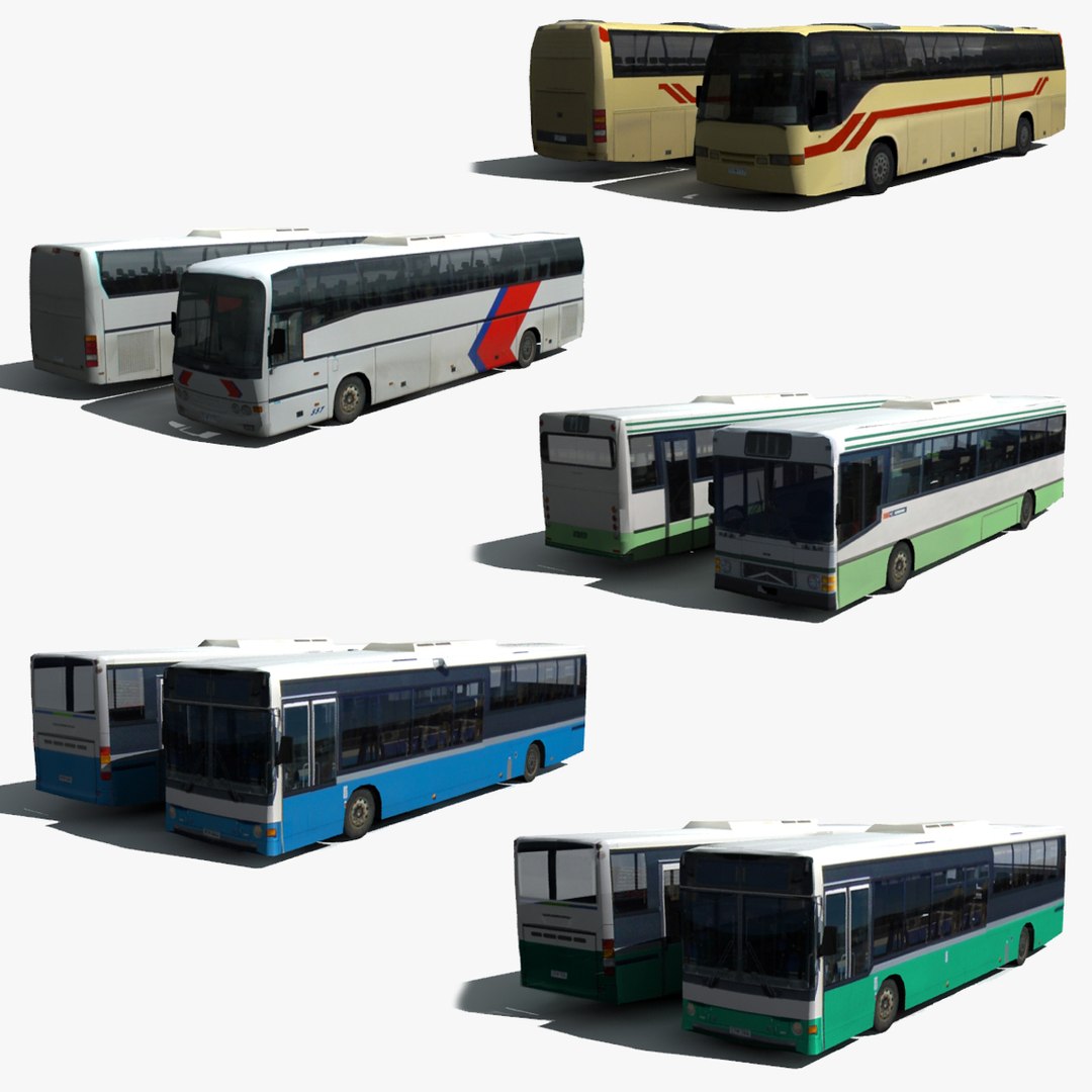 5 BUSES LOW POLY 3D - TurboSquid 1987180