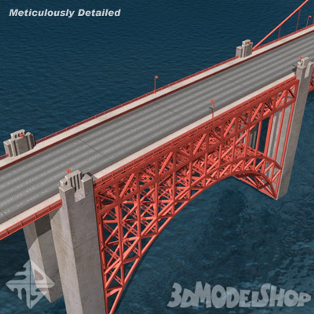3d Model Golden Gate Bridge V3